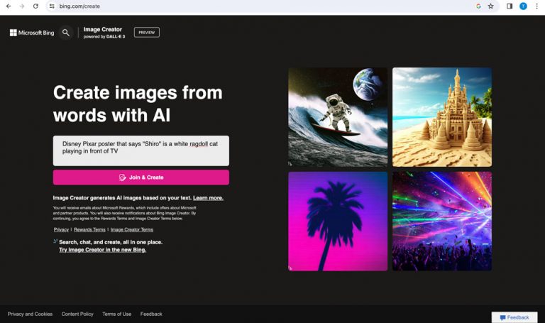 Cara Buat Poster Disney Pixar AI dengan Bing Image Creator